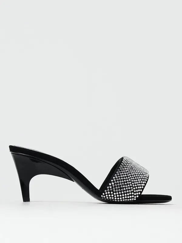 Attico Embellished Heeled Mules - Silver