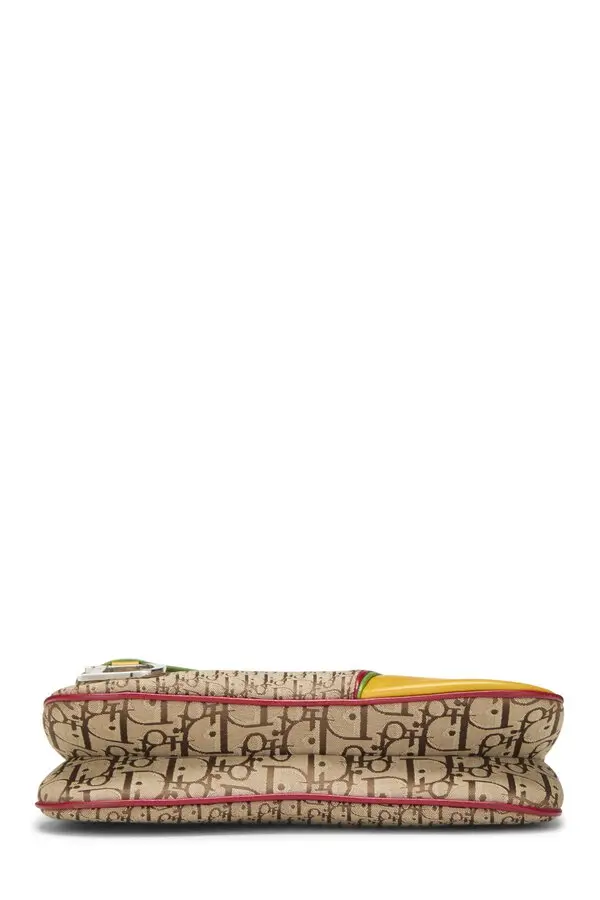 Dior Trotter Canvas Rasta Double Saddle Bag - Beige
