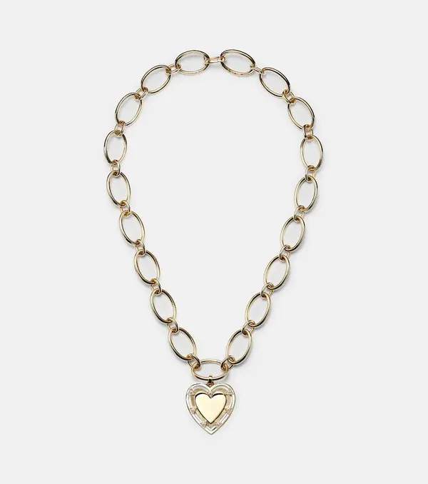 FOUNDRAE 18kt Yellow Diamond Heart Pendant Necklace - Gold
