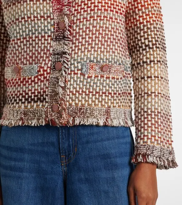 Veronica Beard Sariyah Cotton And Wool-blend Knit Jacket - Multicoloured