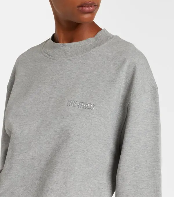 Attico Cotton-blend Jersey Hooded Dress - Grey
