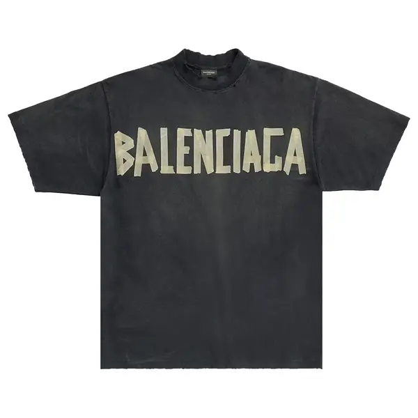 Balenciaga Tape Type Medium Fit T-shirt - Black