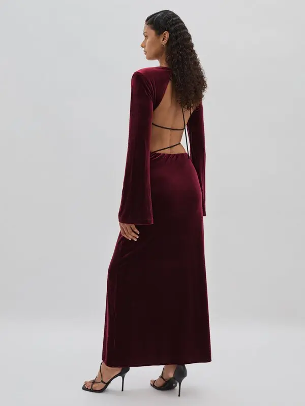 UNDRESS CODE Open-back Velvet Maxi Dress