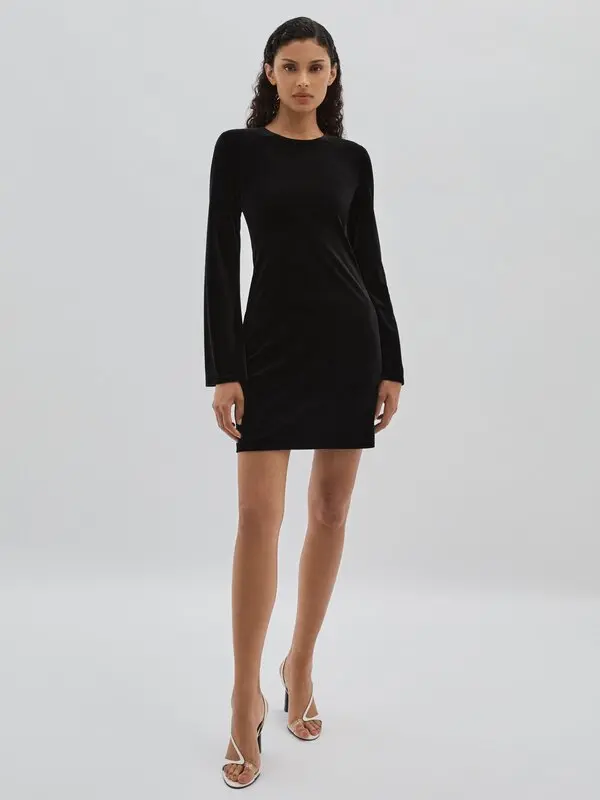 UNDRESS CODE Open-back Velvet Mini Dress