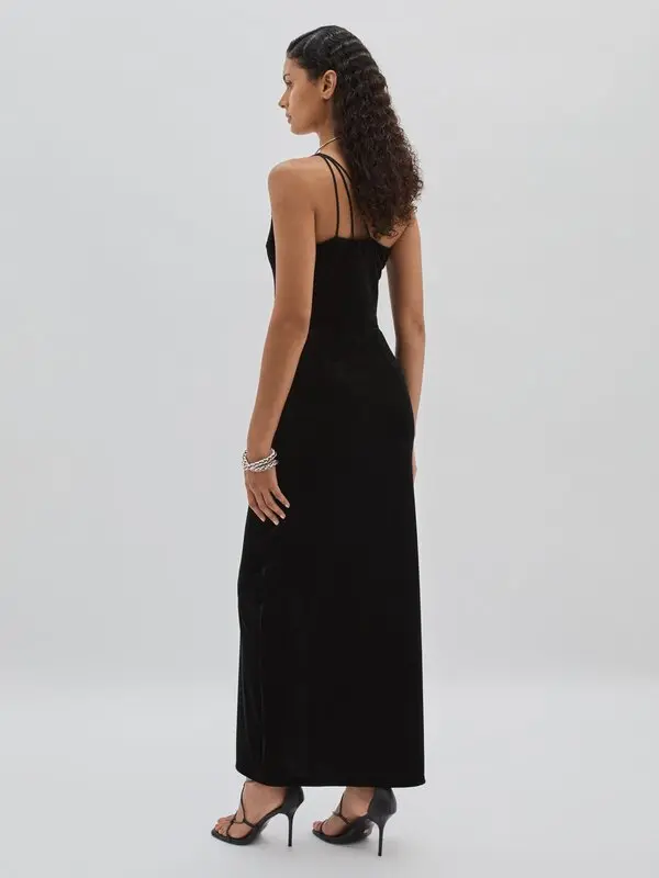 UNDRESS CODE Plunge-neck Velvet Maxi Dress