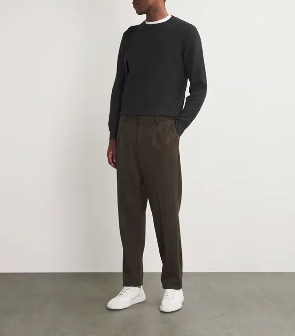 Brioni Cotton-silk-cashmere Trama Weave Crew Neck Sweater