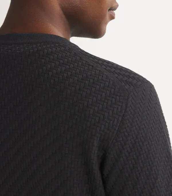 Brioni Cotton-silk-cashmere Trama Weave Crew Neck Sweater