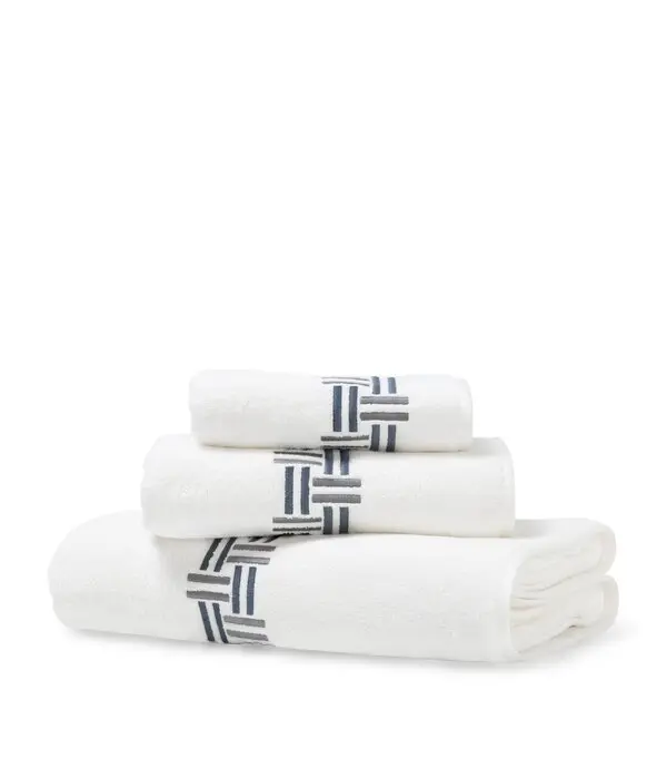 Frette Basket Weave Bath Towel - Blue