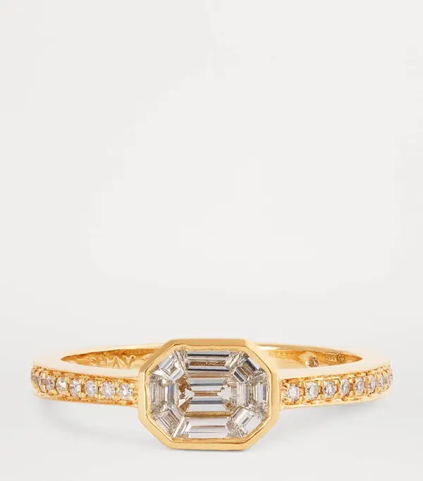 Shay 18kt Yellow And Diamond Illusion Ring