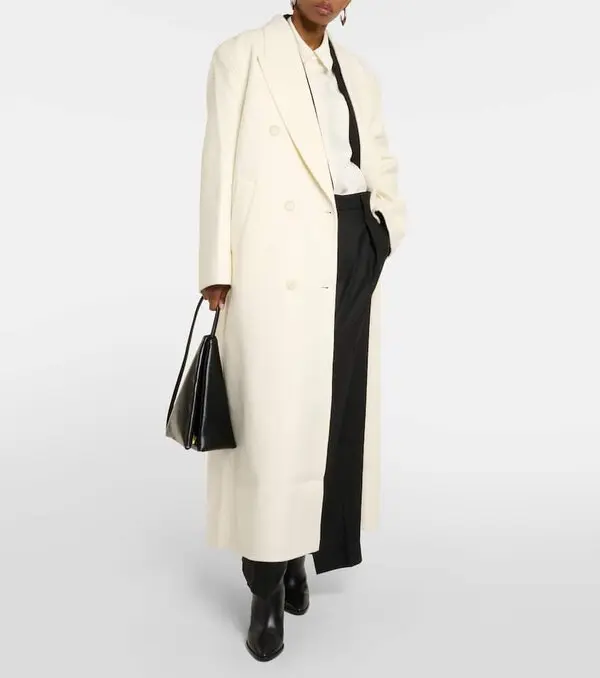 THE FRANKIE SHOP Gaia Oversized Wool-blend Coat - White