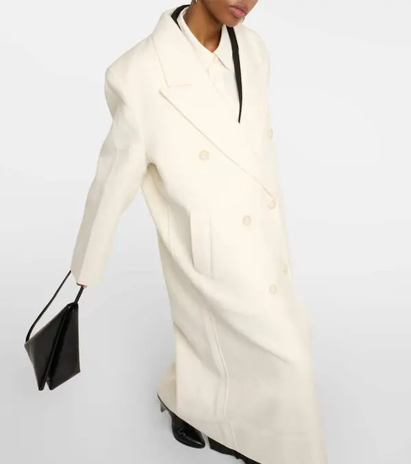 THE FRANKIE SHOP Gaia Oversized Wool-blend Coat - White