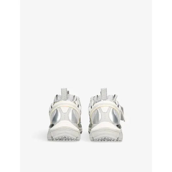 Off-White Mesh And Faux-leather Low-top Trainers - Silver