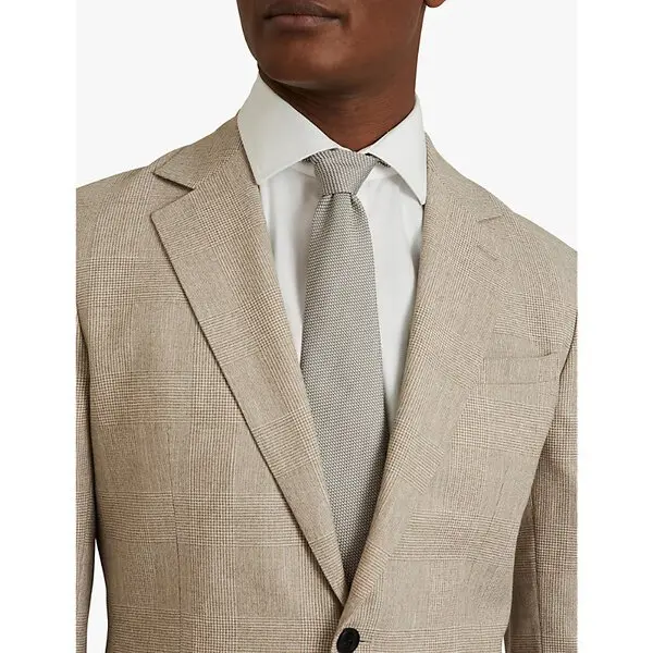 REISS Ceremony Textured Woven Tie - Light Sage