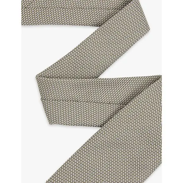 REISS Ceremony Textured Woven Tie - Light Sage