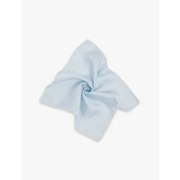 REISS Liam Polka-dot Silk Pocket Square - Light Blue