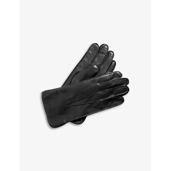 ASPINAL OF LONDON Leather Gloves With Cashmere And Wool Lining - Black