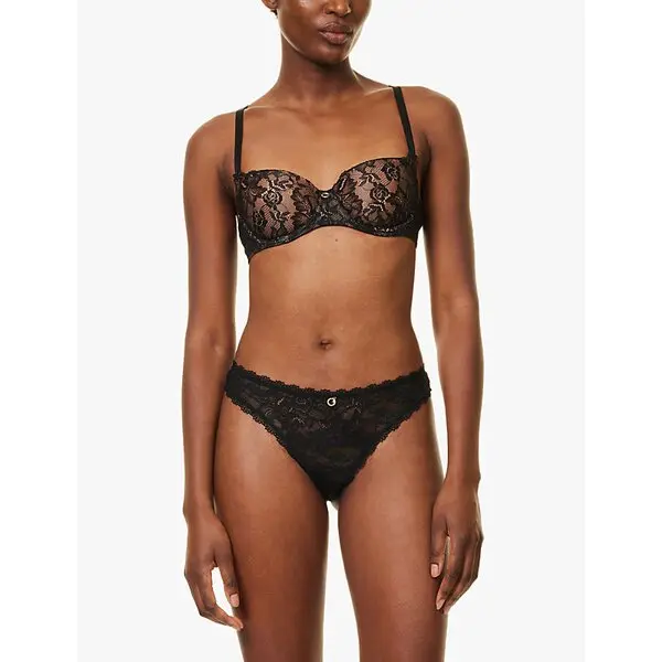 AUBADE Rosessence Comfort Half-cup Stretch-lace Bra - Noir