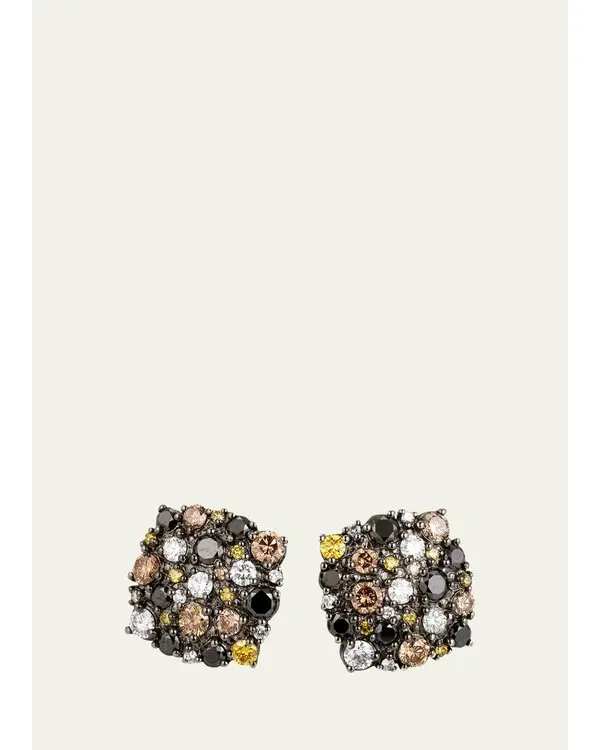 Paul Morelli Black Gold Confetti Mixed-diamond Stud Earrings
