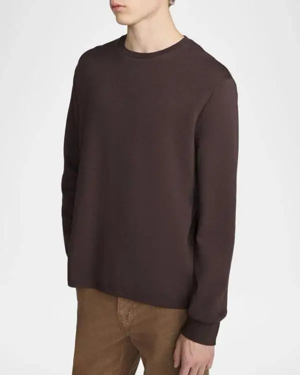 FRAME Apos;s Duofold Crew T-shirt - Deep Brown