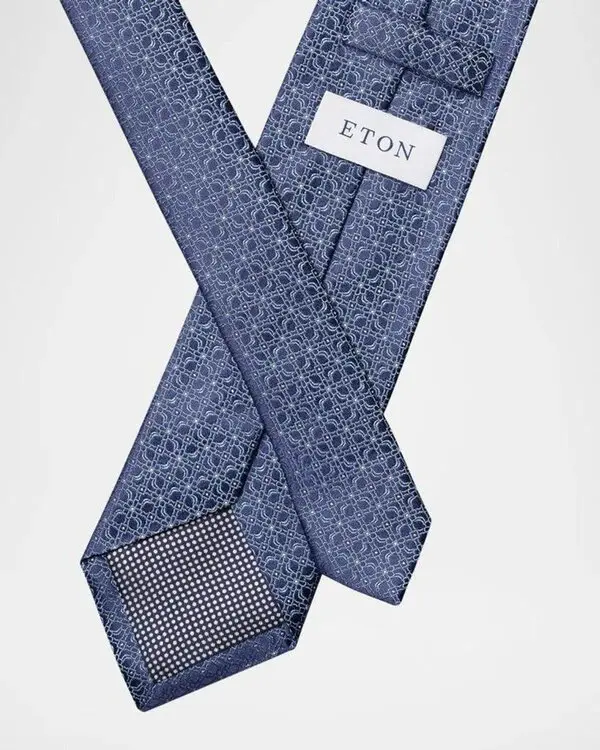 Eton Floral Standard Neck Tie - Dk Blue