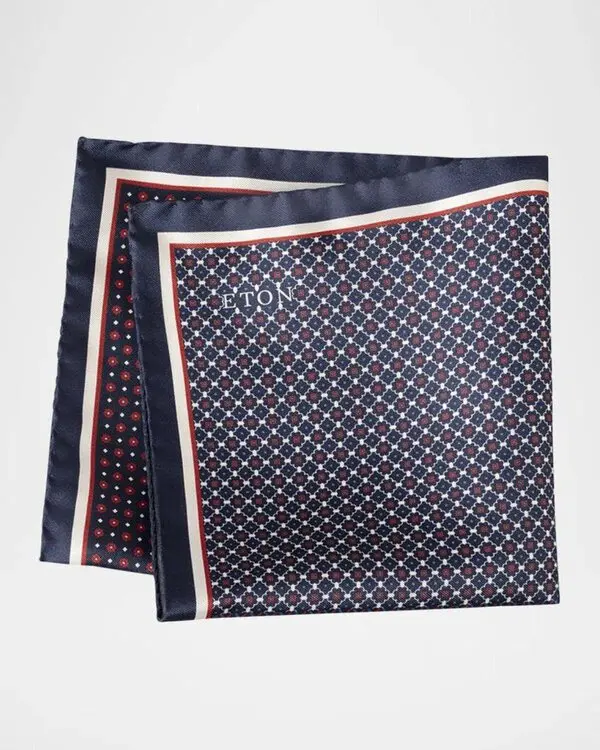 Eton Apos;s Four-sided Silk Pocket Square - Dk Blue