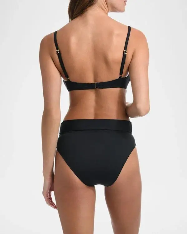 La Blanca Island Goddess Over-the-shoulder Bikini Top - Black