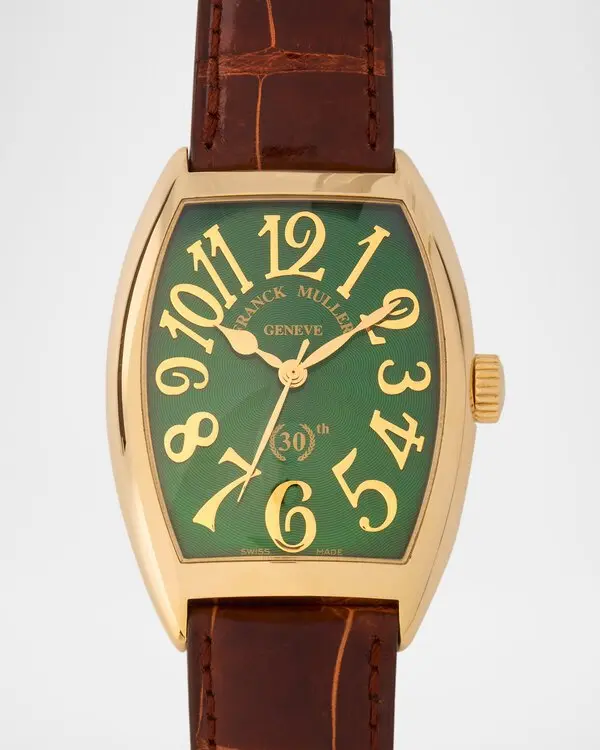 Franck Muller Cintrée Curvex 18k Yellow Gold Automatic Watch - Green