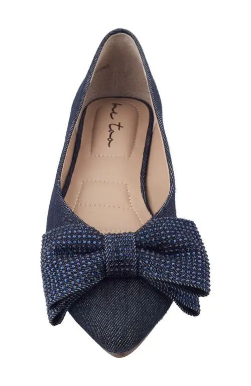 Me Too Alize Studded Bow Flat - Demin
