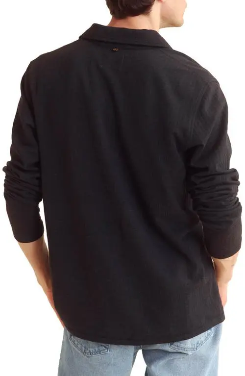 Billy Reid Long Sleeve Textured Stripe Polo