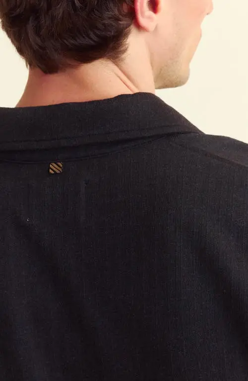 Billy Reid Long Sleeve Textured Stripe Polo