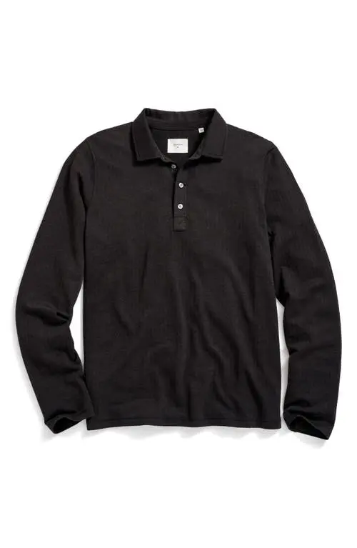 Billy Reid Long Sleeve Textured Stripe Polo
