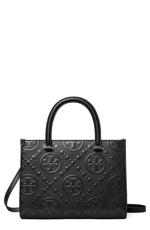 Tory Burch T Monogram Embossed Jacquard Square Tote