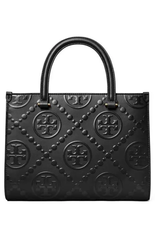 Tory Burch T Monogram Embossed Jacquard Square Tote