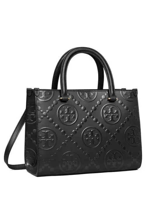 Tory Burch T Monogram Embossed Jacquard Square Tote
