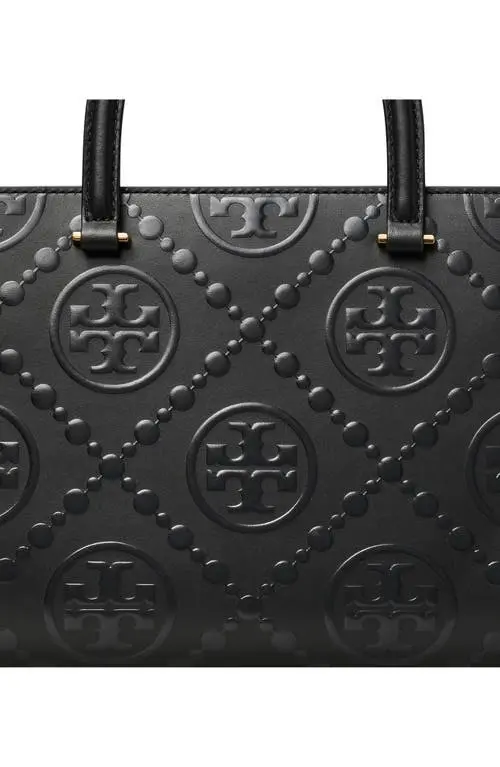 Tory Burch T Monogram Embossed Jacquard Square Tote