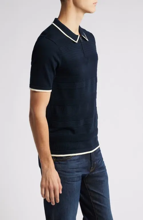 SCHOTT Tipped Quarter Zip Polo