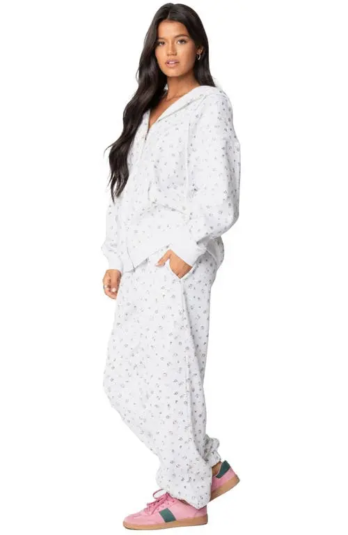 EDIKTED Bouquet Oversized Zip-up Hoodie