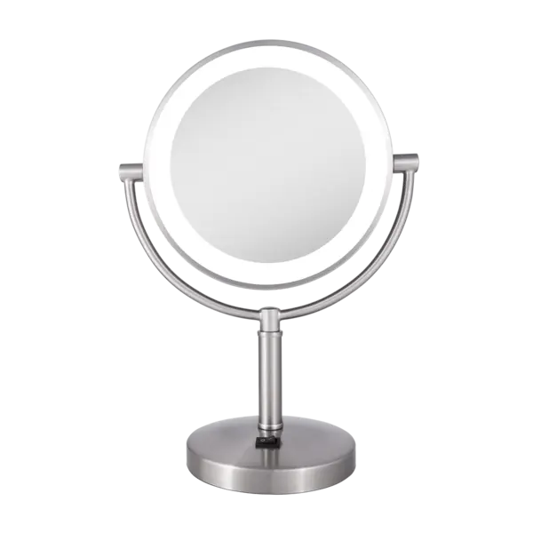 ZADRO Laguna Lighted Makeup Mirror With 5x/1x Magnifications - Satin Nickel