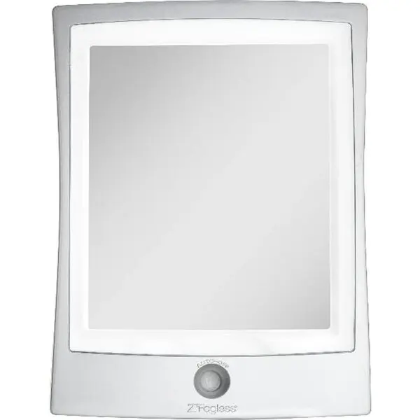 ZADRO Fogless Lighted Shower Mirror With Mount & Rechargeable - Silver