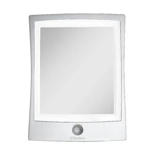 ZADRO Fogless Lighted Shower Mirror With Mount & Rechargeable - Silver
