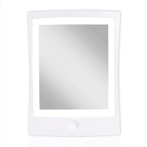 ZADRO Fogless Lighted Shower Mirror With Mount & Rechargeable - White