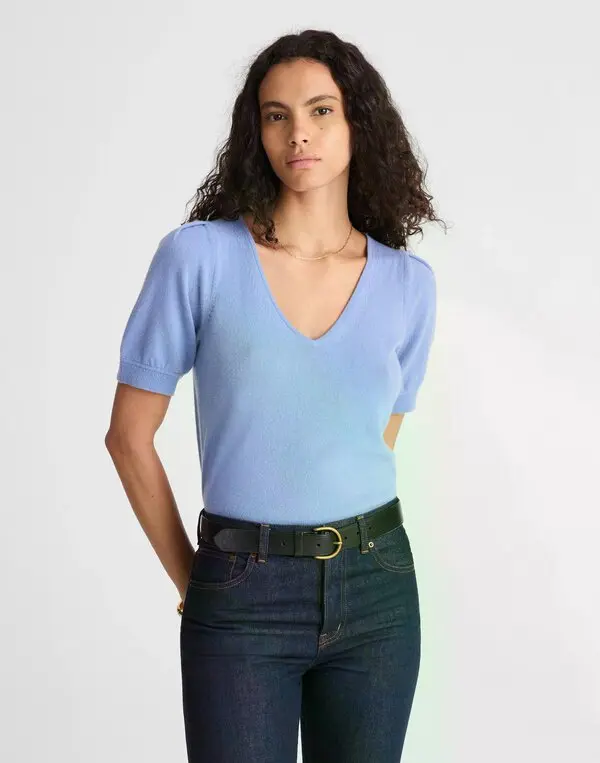 Madewell Cashmere Sweater Tee - Hydrangea Blue