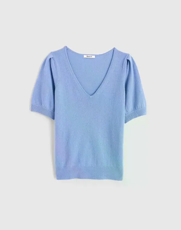 Madewell Cashmere Sweater Tee - Hydrangea Blue