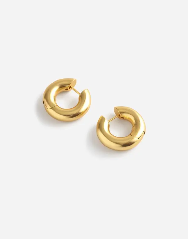 Madewell Mw Chunky Donut Small Hoop Earrings In Vintage Gold 13