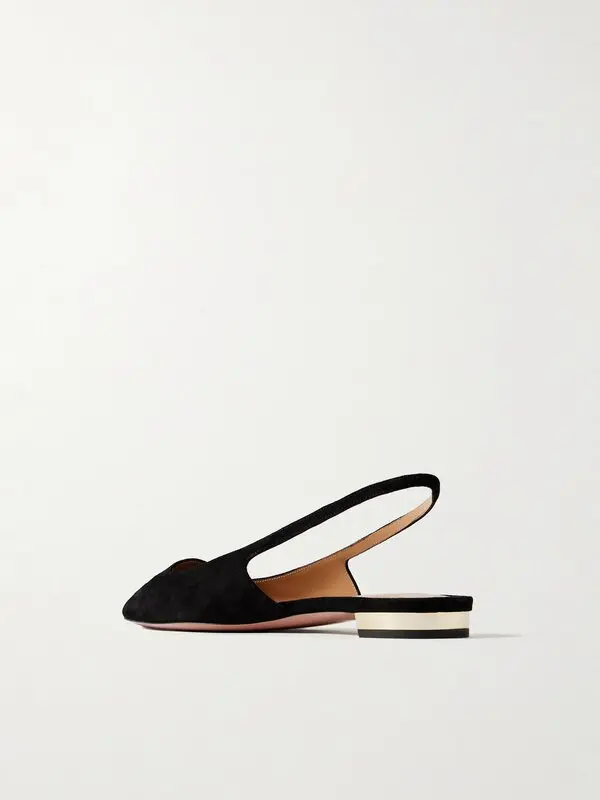 AQUAZZURA Alex Rivière Suede Slingback Flats