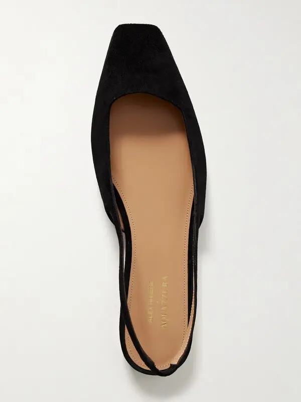 AQUAZZURA Alex Rivière Suede Slingback Flats