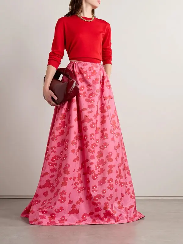 Bernadette Elle Floral-print Taffeta Maxi Skirt