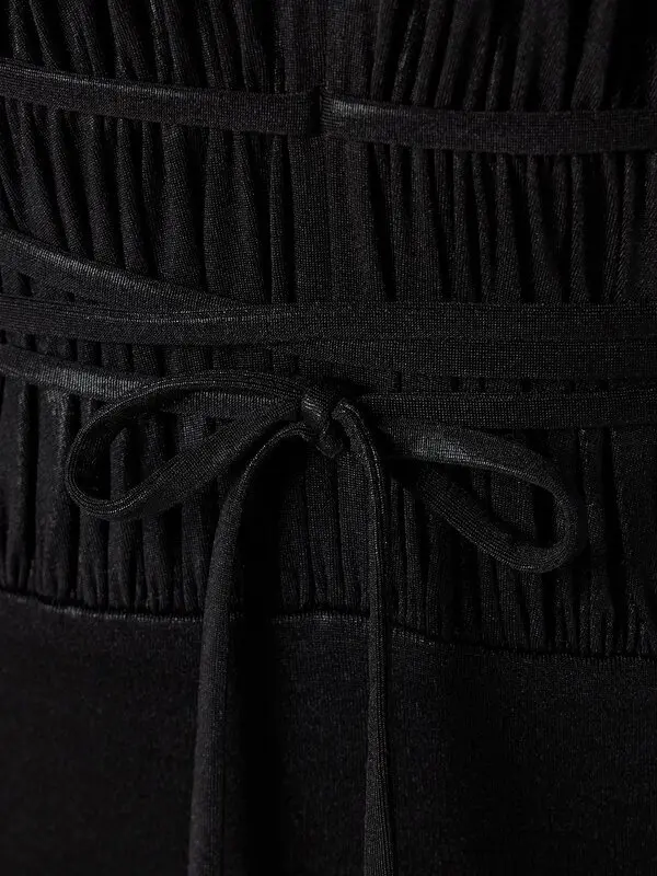Norma Kamali Goddess Mio Ruched Stretch-lamé Swimsuit