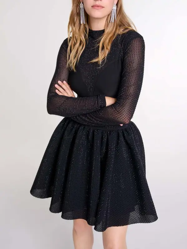 Maje Short Full Rhinestone Skirt