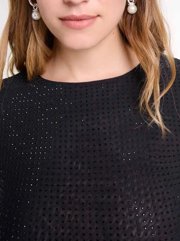 Maje Rhinestone Mini Dress - Black